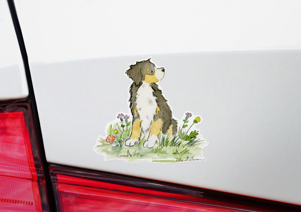 Bernese Mountain Dog Sticker, Bernese Car Decal – Jasper and Ruby Art