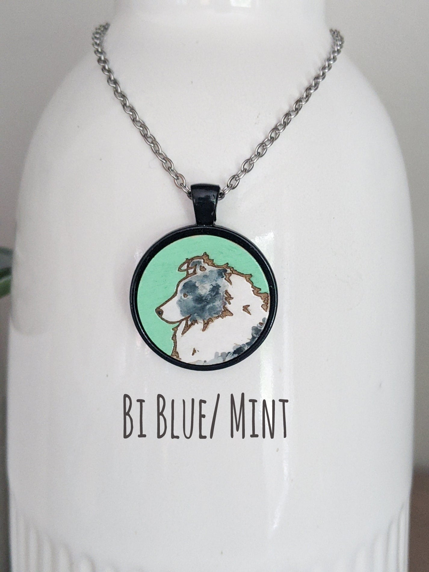 Hand Painted Shetland Sheepdog Necklace, Sheltie Gift – Jasper and Ruby Art